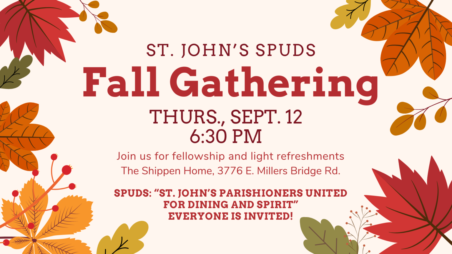 SPUDS Fall Gathering - St. John's Episcopal Church