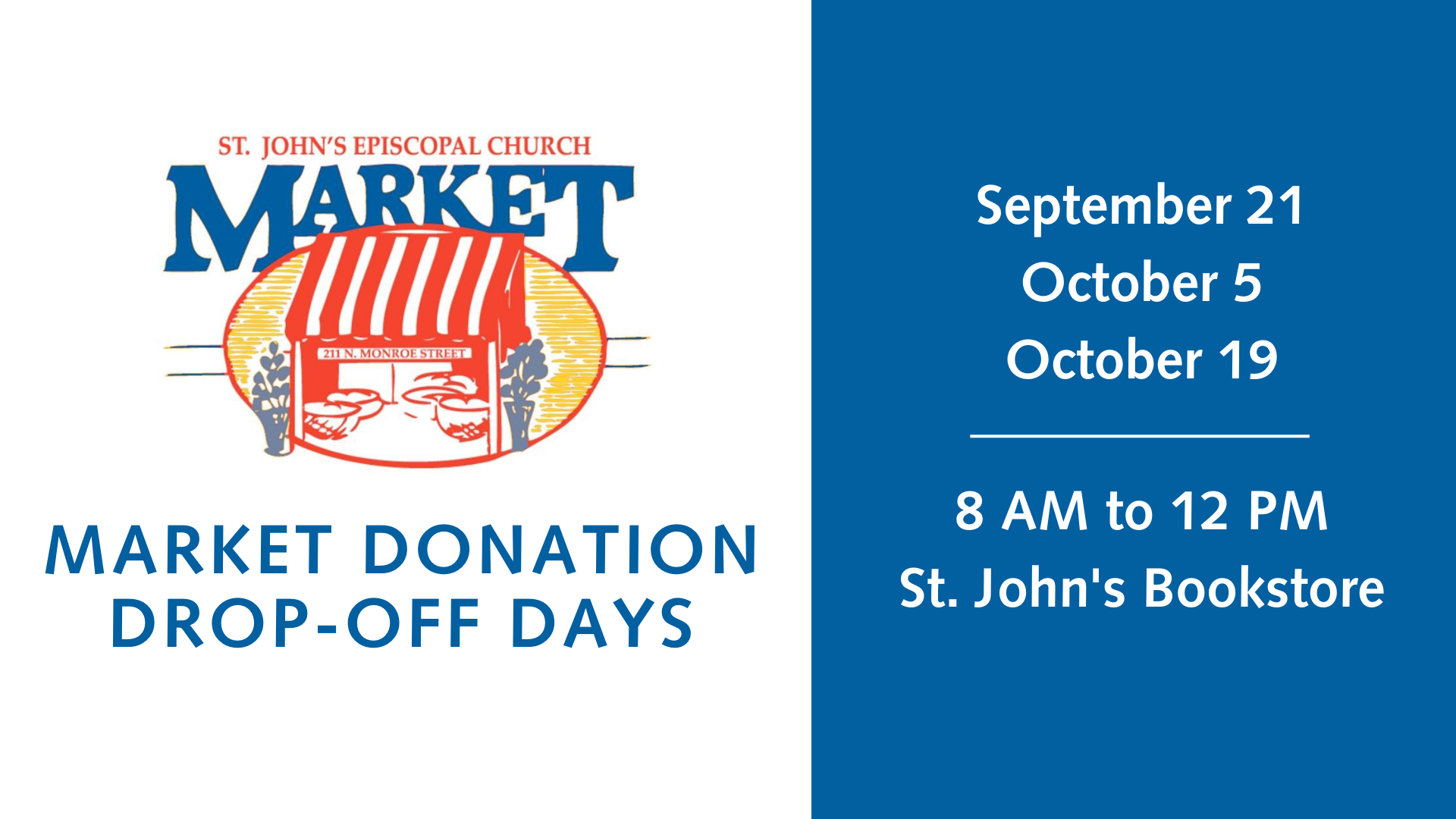 2024 Market Donation Drop Off Day - St. John's Episcopal Church